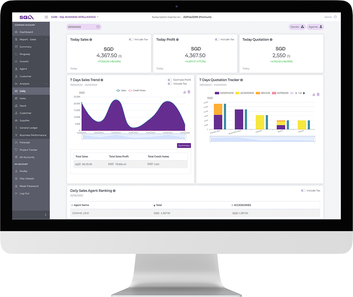 SQL Dashboard – E Stream MSC